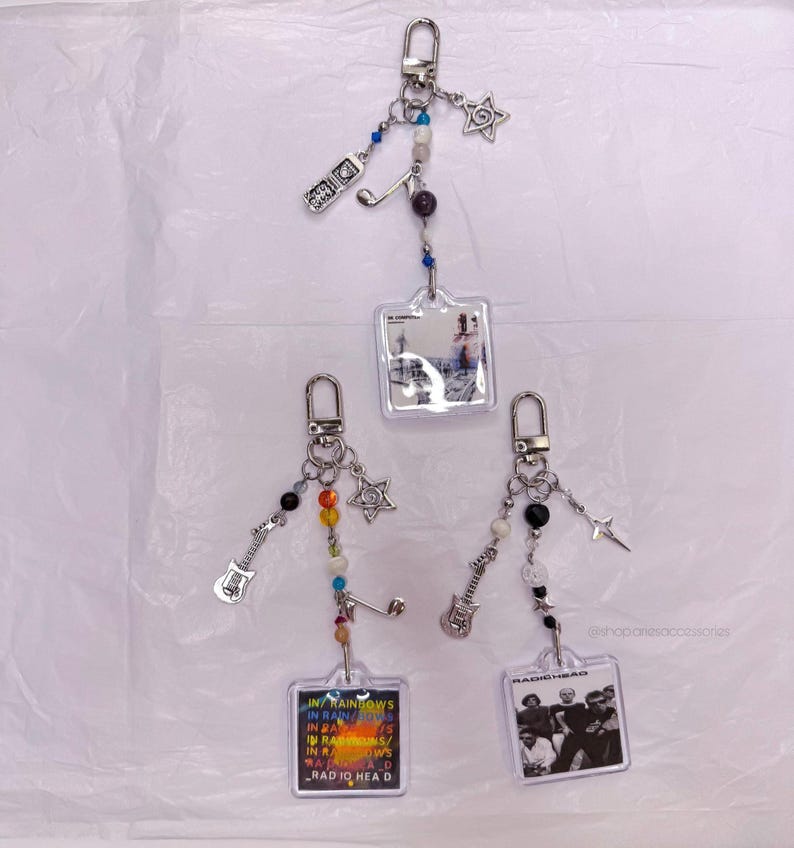 Radiohead Keychains, Album Cover Keychain, Photo Keychain, Metallic Y2K ...