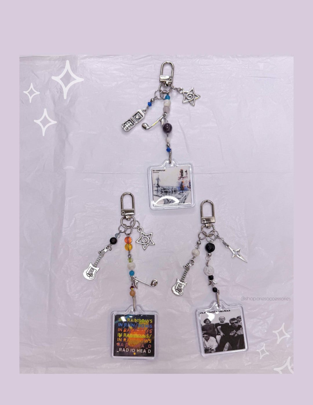 Radiohead Keychains, Album Cover Keychain, Photo Keychain, Metallic Y2K ...