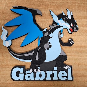 Custom Mega Charizard X 3d Printed Name _ Desk Sign - Kids Sign _ Gift ...