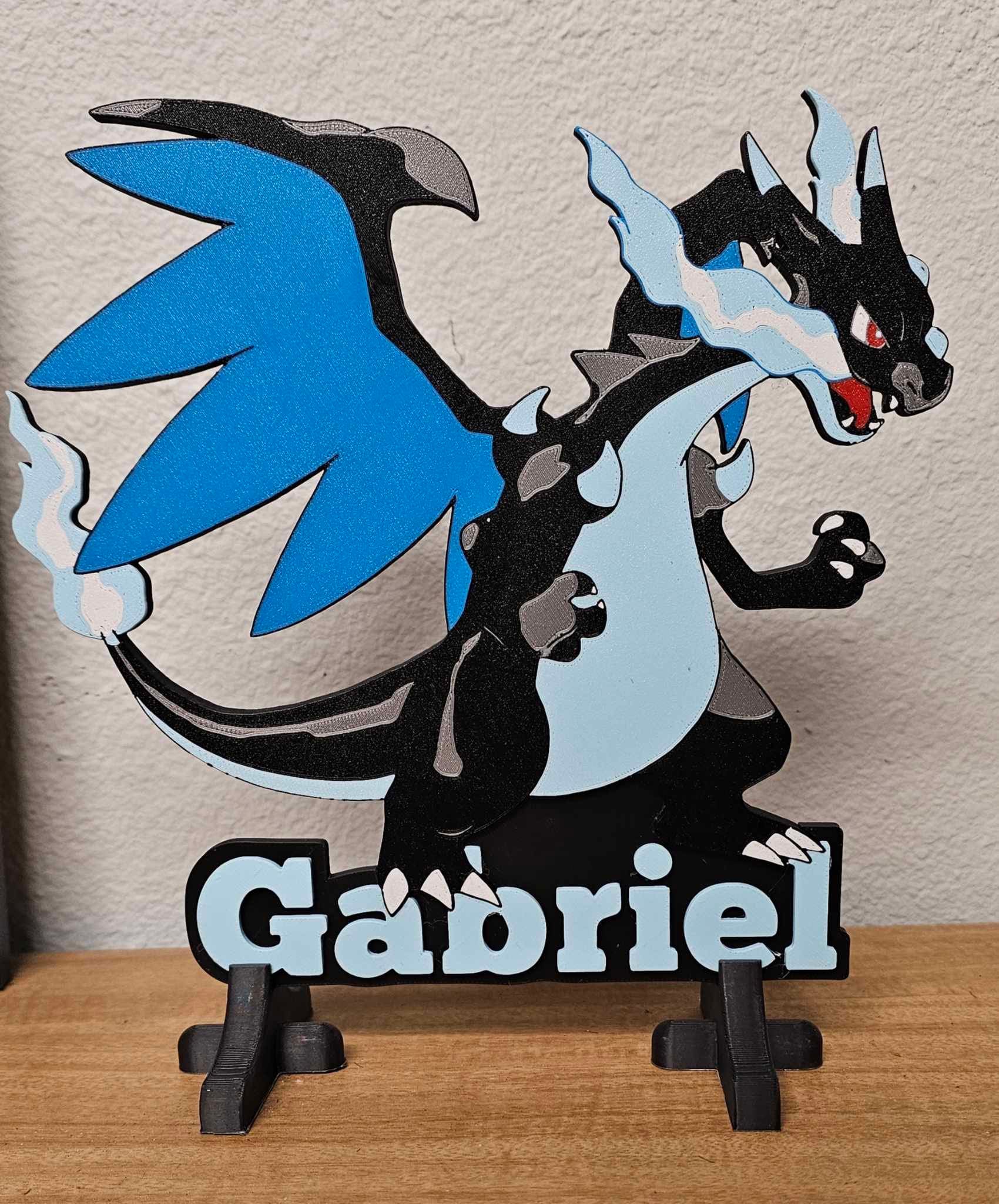 Custom Mega Charizard X 3d Printed Name _ Desk Sign Kids Sign _ Gift ...