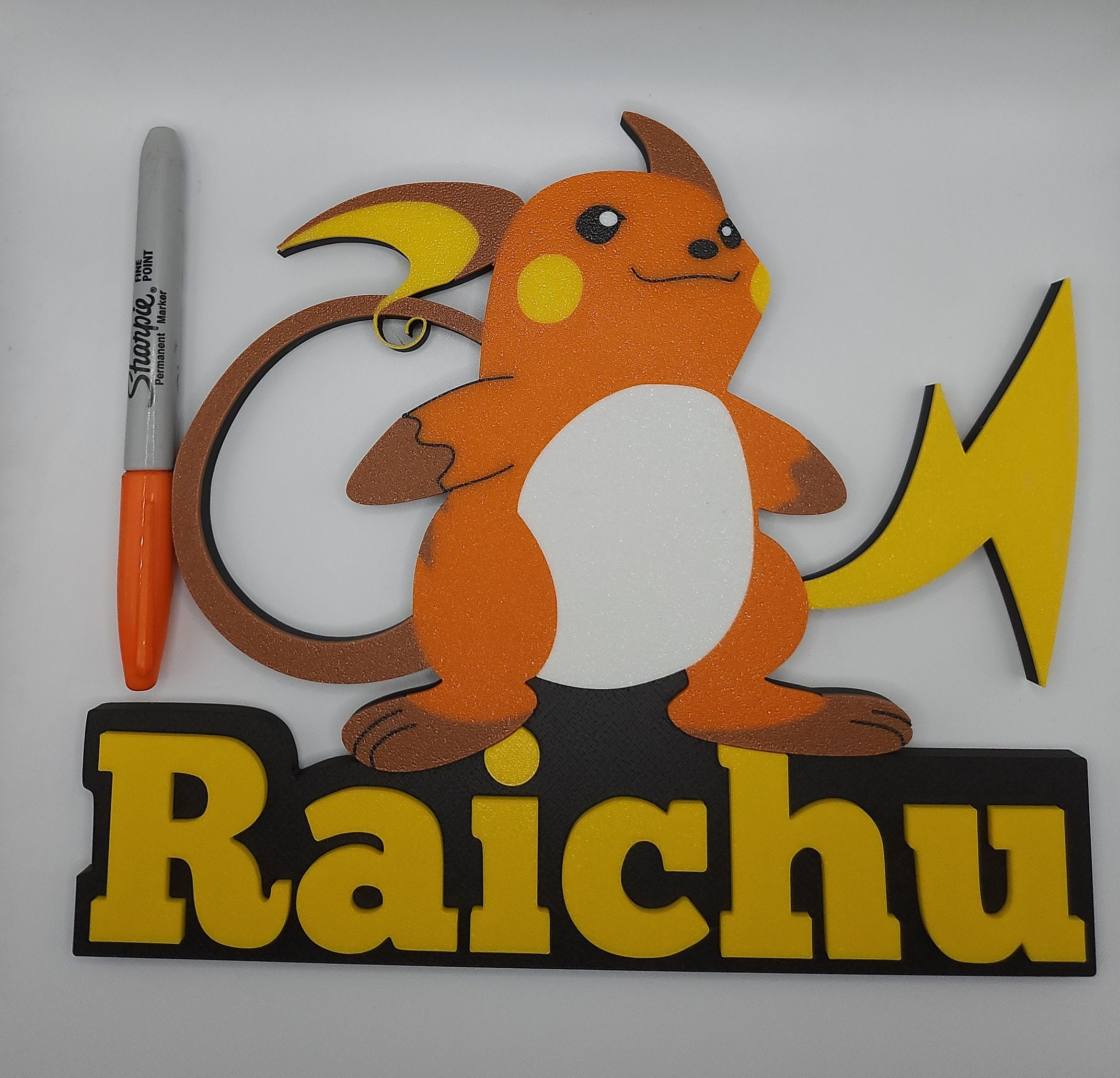 Custom Any Name Raichu 3d Printed Name Desk Sign Kids Sign Gift - Stand ...