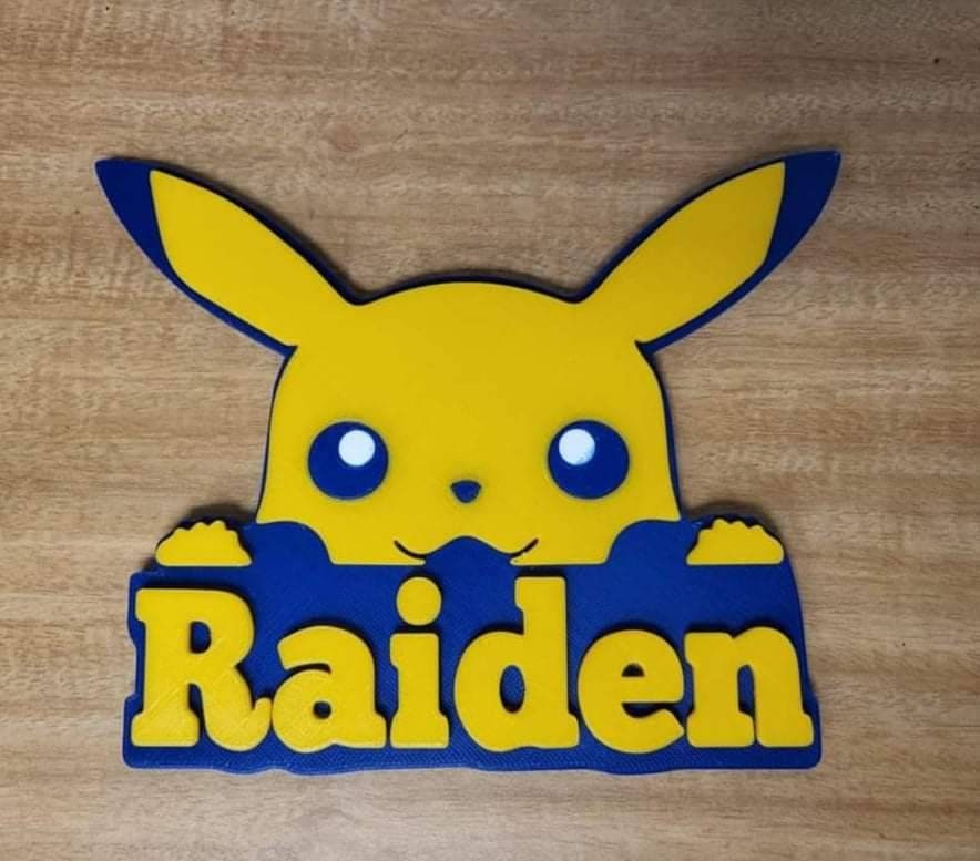 Custom Pokemon Pikachu Name Plate Sign Desk Sign Kids, Adult Custom ...