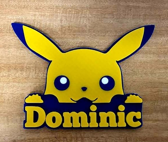 Custom Pokemon Pikachu Name Plate Sign Desk Sign Kids Adult | Etsy