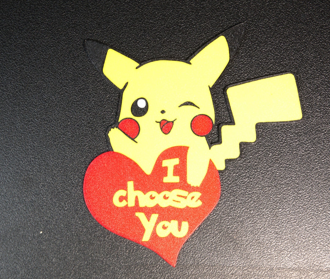 Pokemon Name Plate Love Sign Desk Sign Kids, 3d Printed I Choose You ...