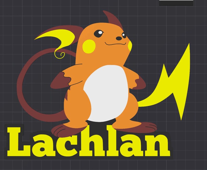 Custom Any Name Raichu 3d Printed Name Desk Sign Kids Sign Gift Stand ...