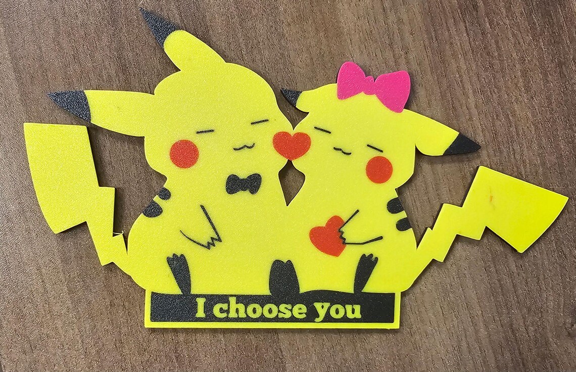 Pokemon Name Plate Love Sign Desk Sign Kids, 3d Printed I Choose You ...