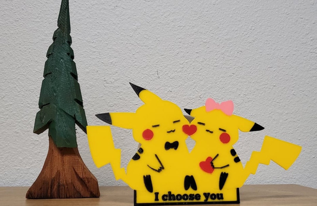 Pokemon Name Plate Love Sign Desk Sign Kids, 3d Printed I Choose You ...