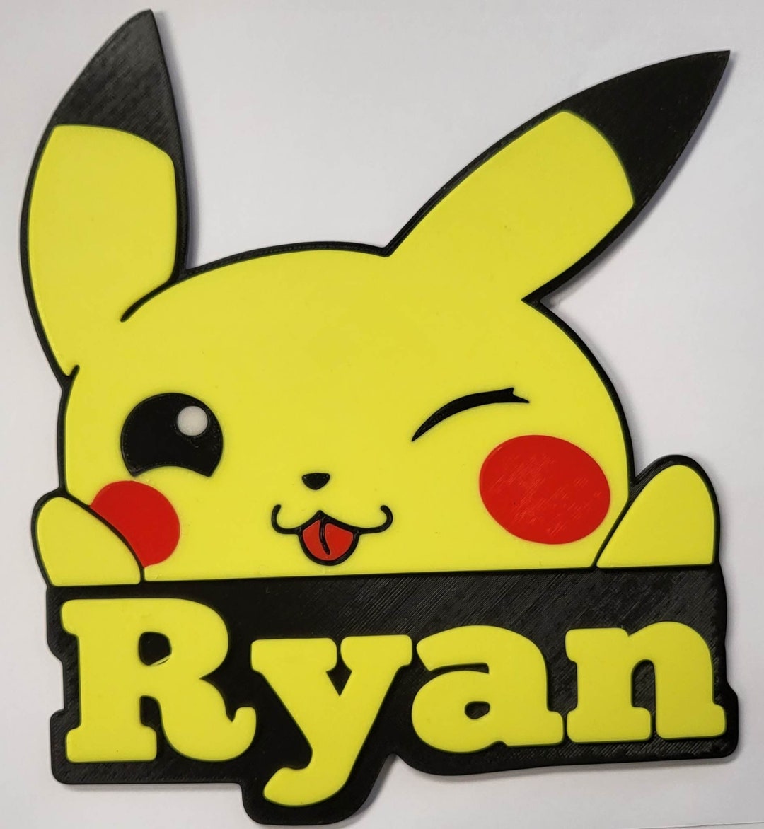 Custom Pokemon Pikachu Name Plate Sign Desk Sign Kids, Adult Custom ...