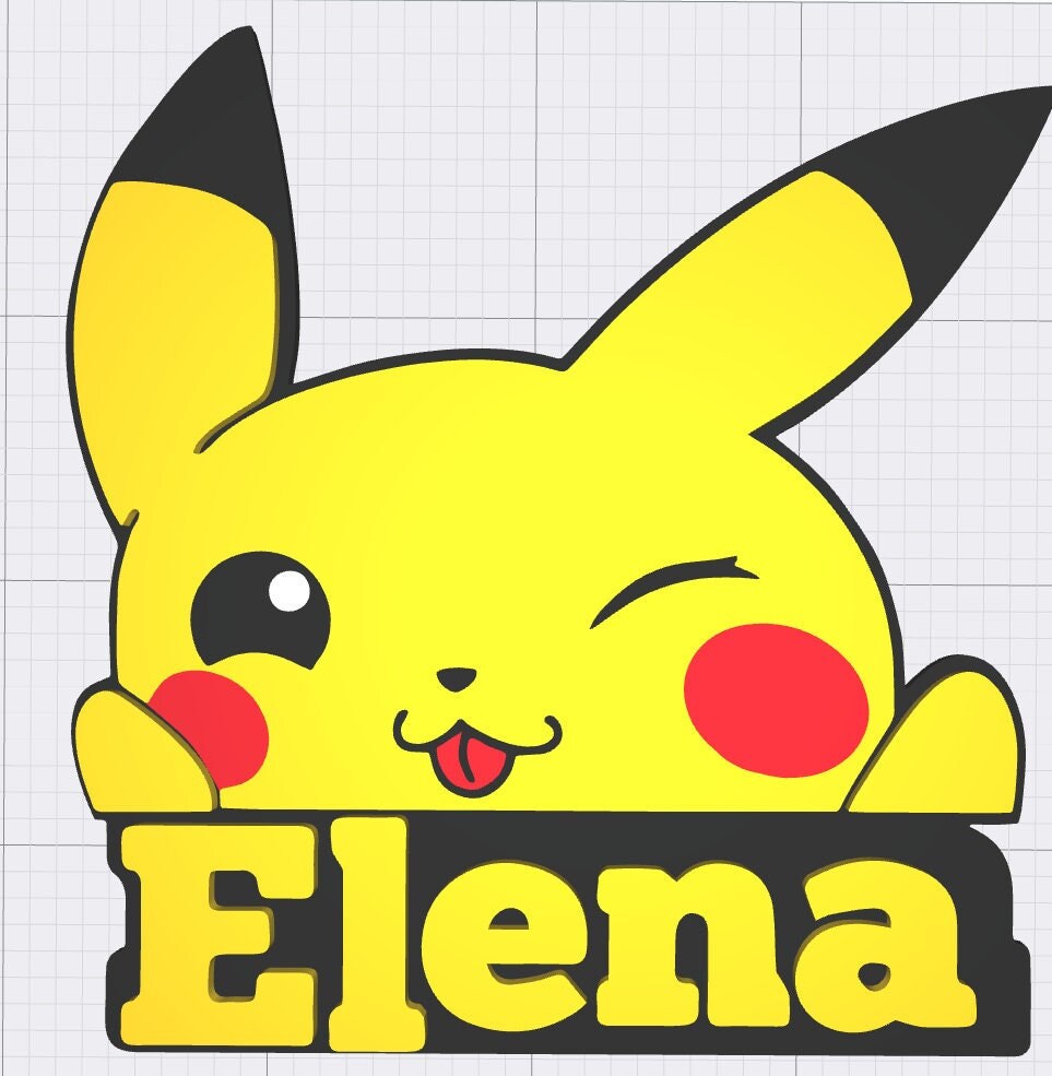 Custom Pokemon Pikachu Name Plate Sign Desk Sign Kids Adult - Etsy