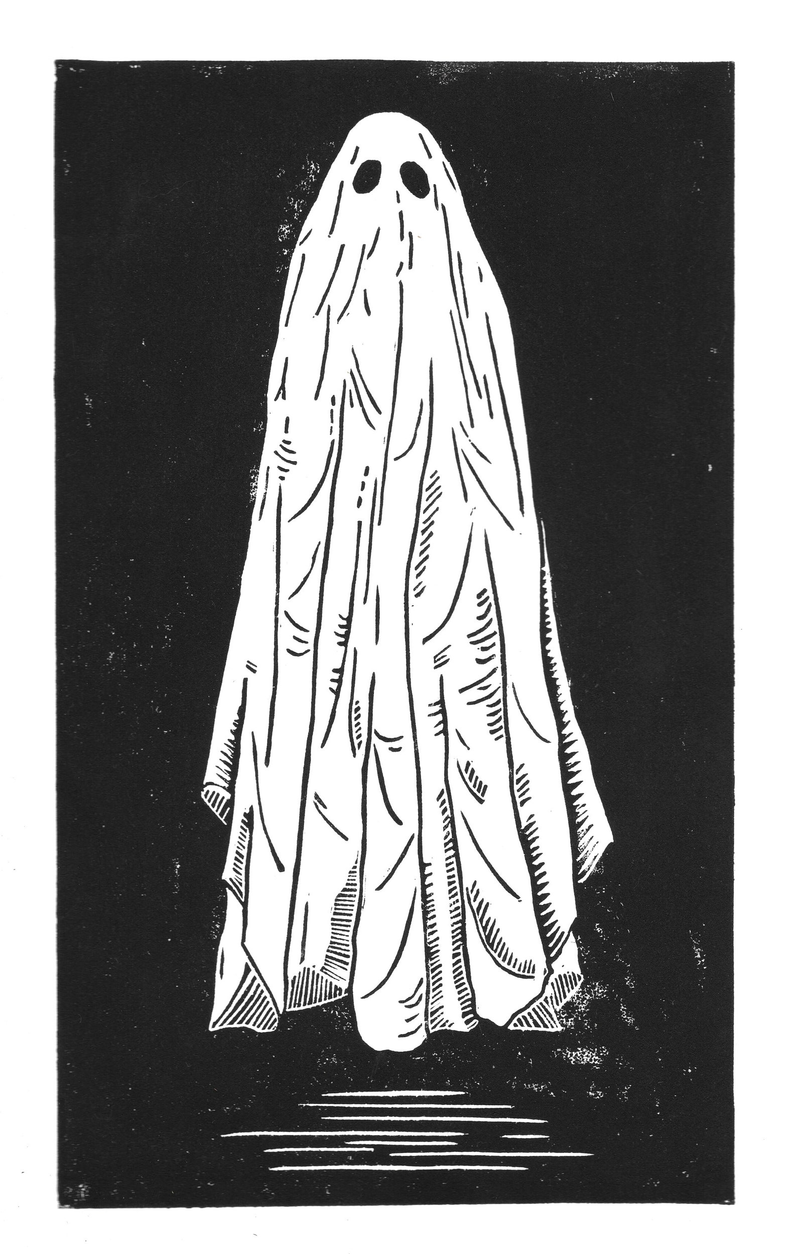 Spooky Sheet Ghost - Original, Hand Pressed Linocut Print - Etsy