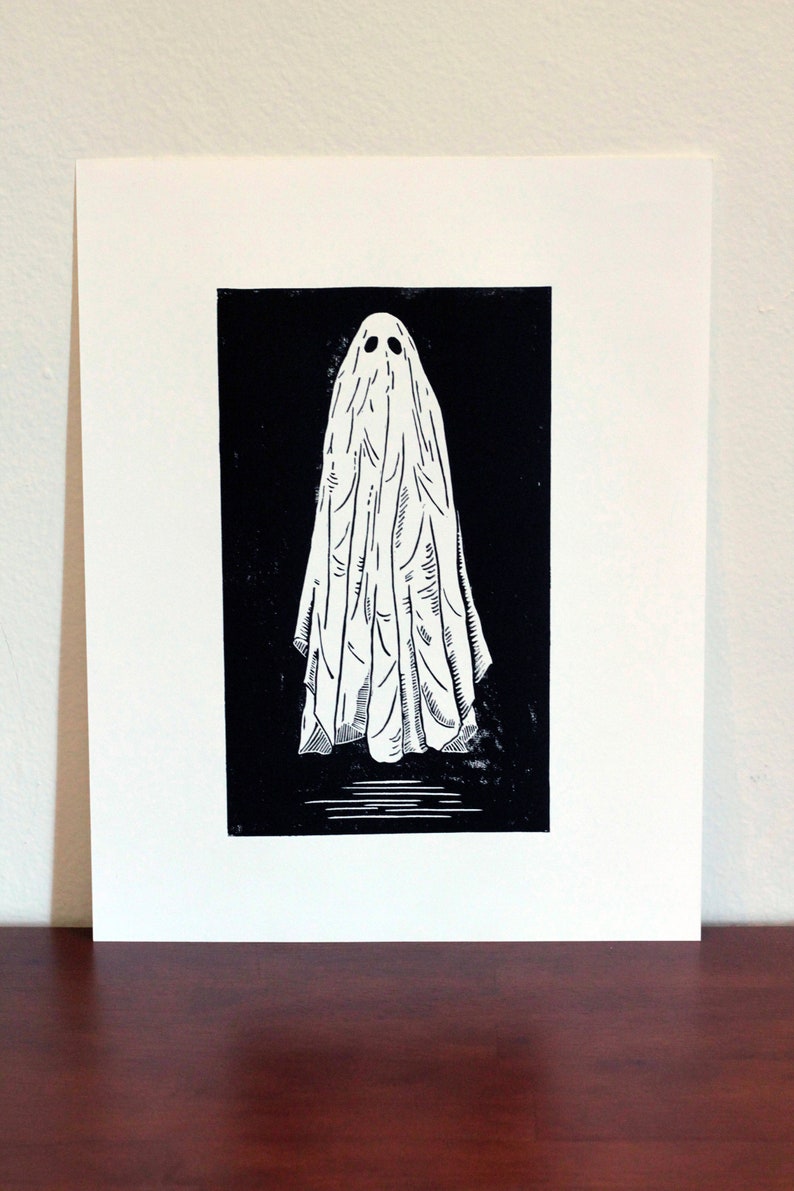 Spooky Sheet Ghost - Original, Hand Pressed Linocut Print - Etsy