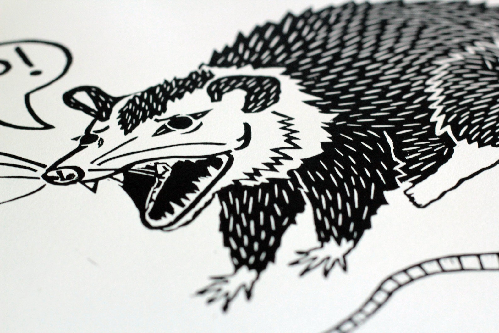 Panic Possum - Original, Hand Pressed Linocut Print - Etsy UK
