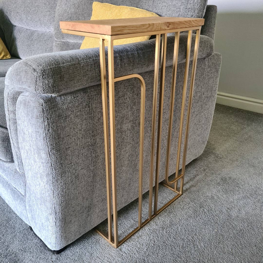 Gold Art Deco Sofa Side Table | Modern Living Room Furniture | Custom ...