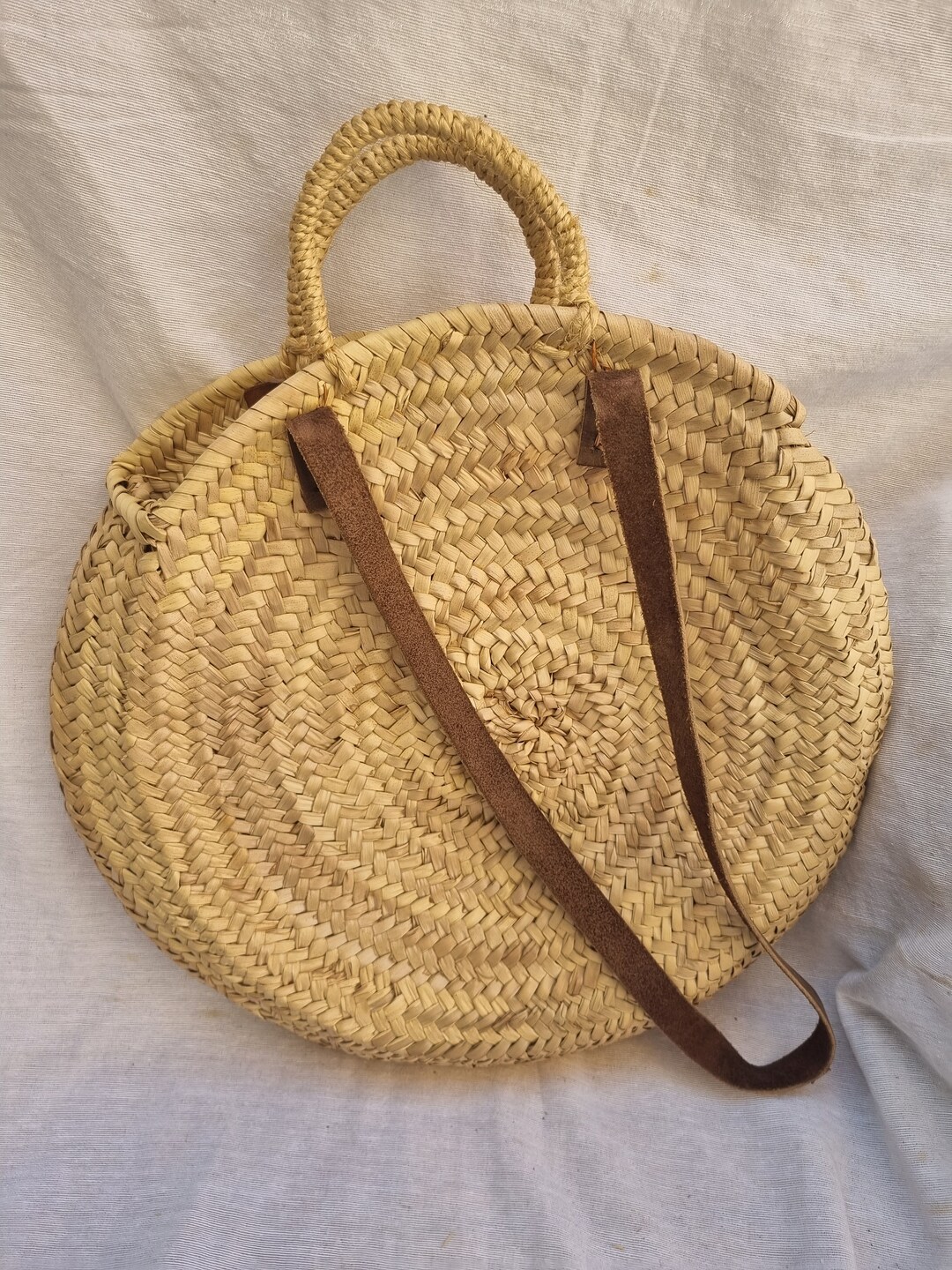 Moroccan straw round bag morocco handcraft - Etsy France