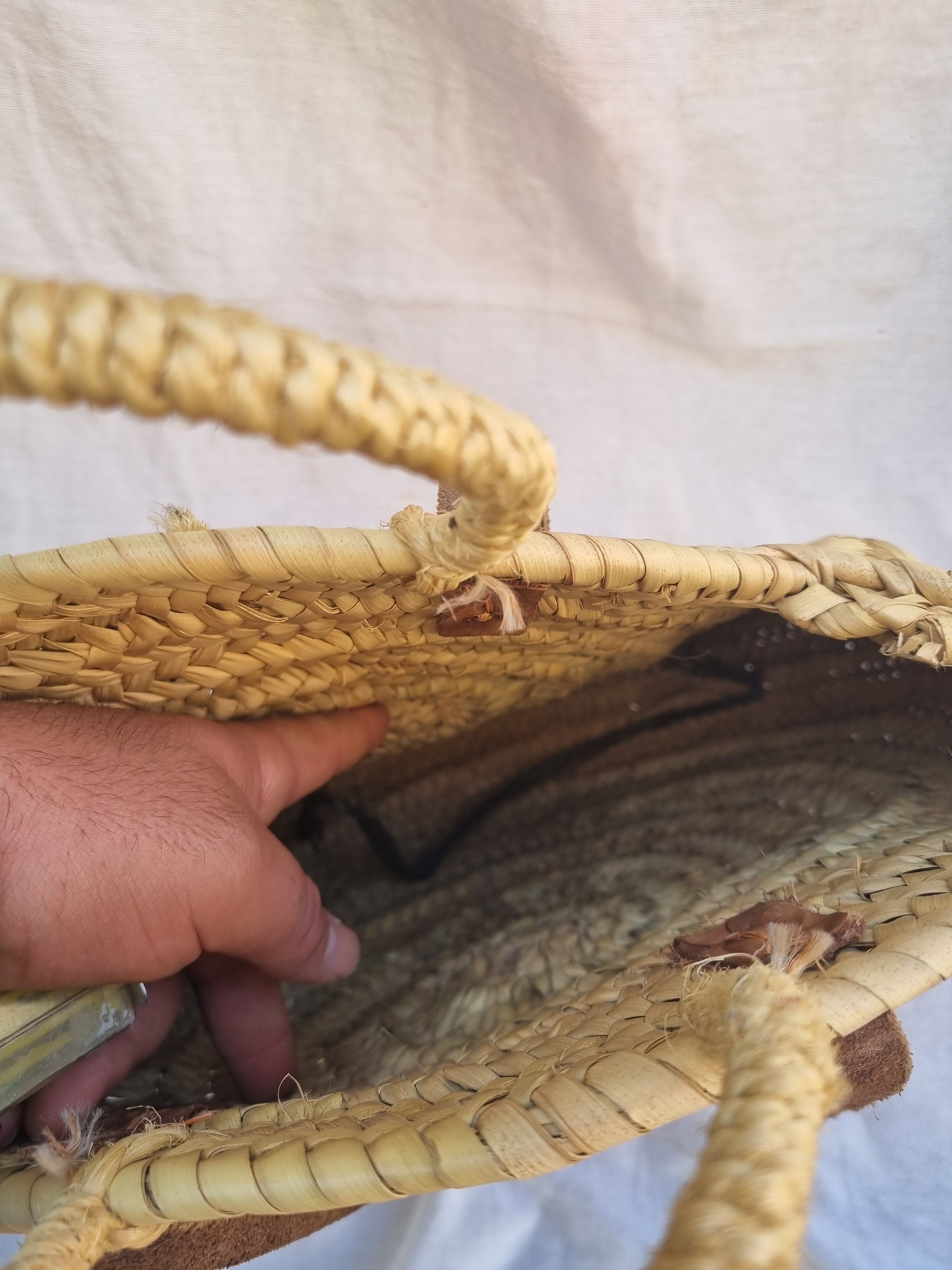 Moroccan straw round bag morocco handcraft - Etsy France