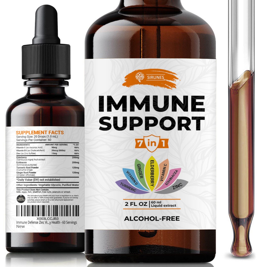 7in1 Immune Defense Zinc Vitamin C D3 Liquid Immune Support With ...