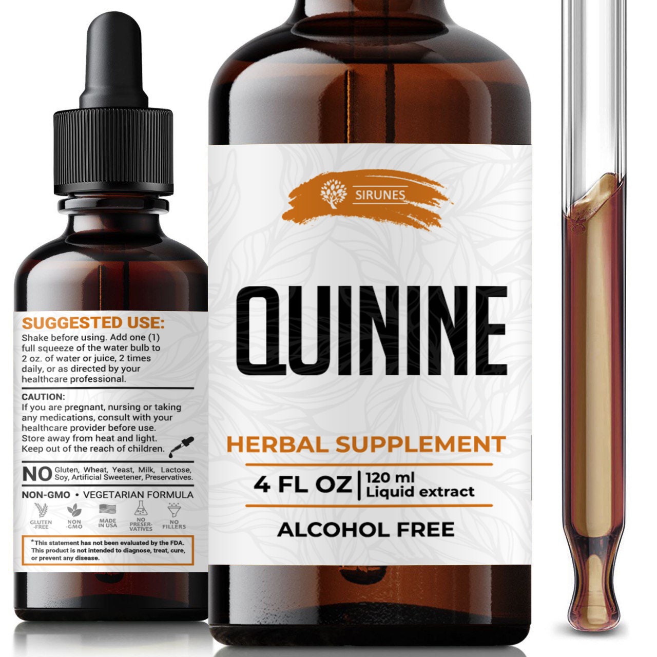 Quinine Tincture Extract - 4oz Herbal Supplement From Dried Cinchona Bark for Immune System ...