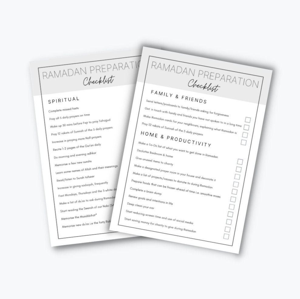Ramadan to Do List PDF, Checklist, Ramadan Preparation, Ramadan 2021 ...