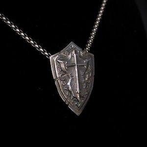 Monothic Battlescar Cross Shield - Sterling Silver - Etsy