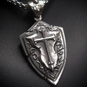 Monothic Battlescar Cross Shield - Sterling Silver - Etsy