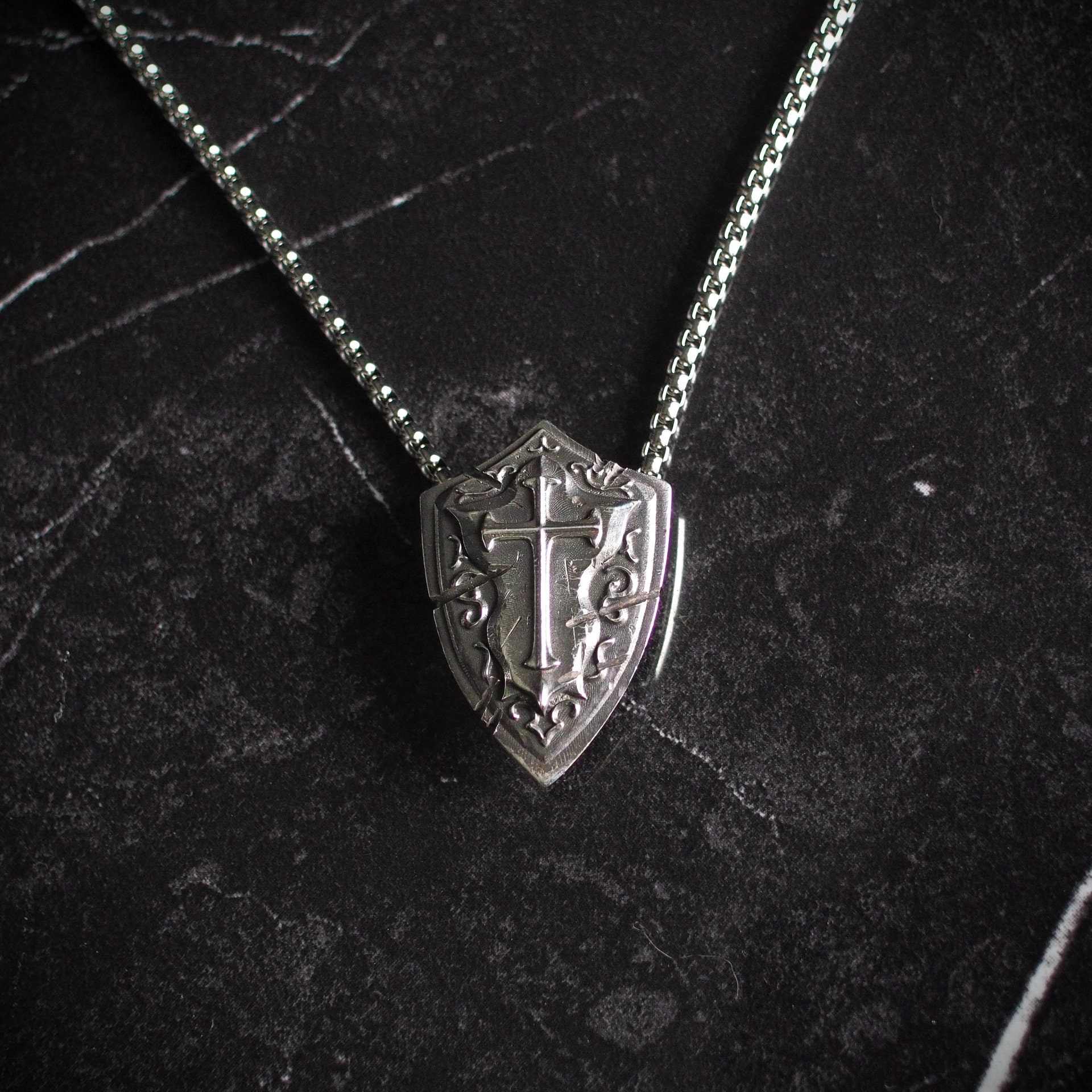 Monothic Battlescar Cross Shield - Sterling Silver - Etsy