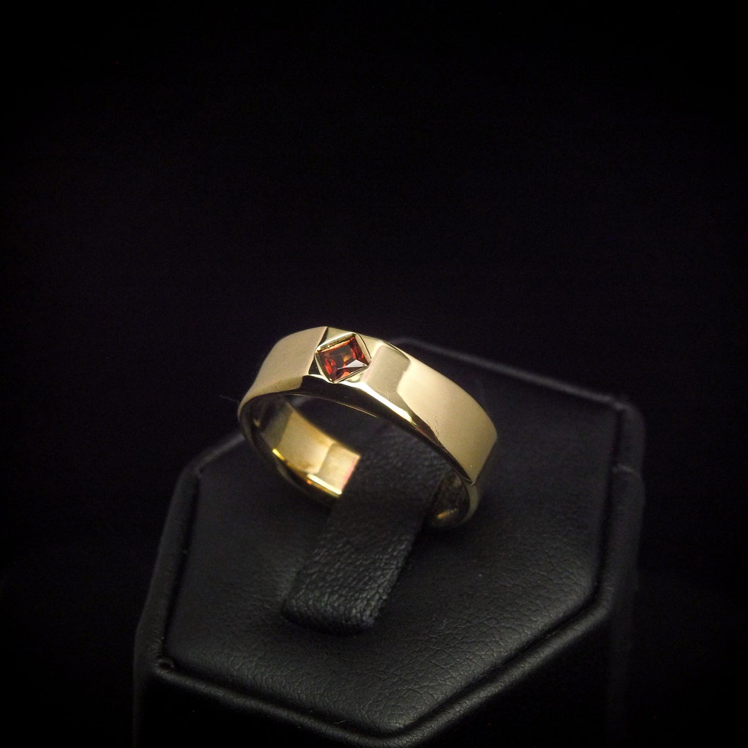 Flush Square-cut Signet Ring Gold - Etsy