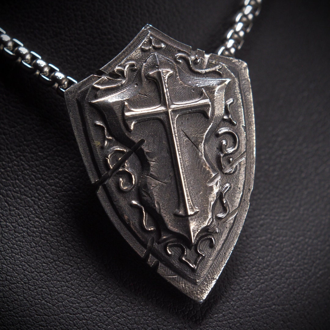 Monothic Battlescar Cross Shield - Sterling Silver - Etsy