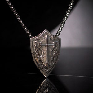 Monothic Battlescar Cross Shield - Sterling Silver - Etsy