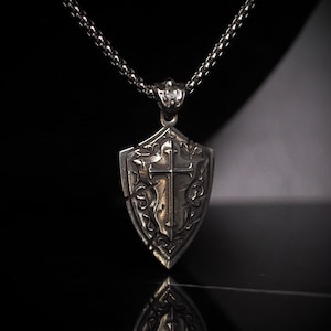 Monothic Battlescar Cross Shield - Sterling Silver - Etsy