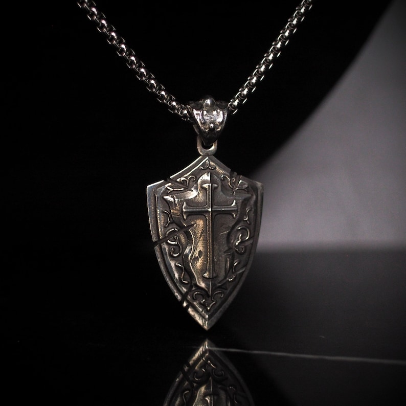 Monothic Battlescar Cross Shield - Sterling Silver - Etsy