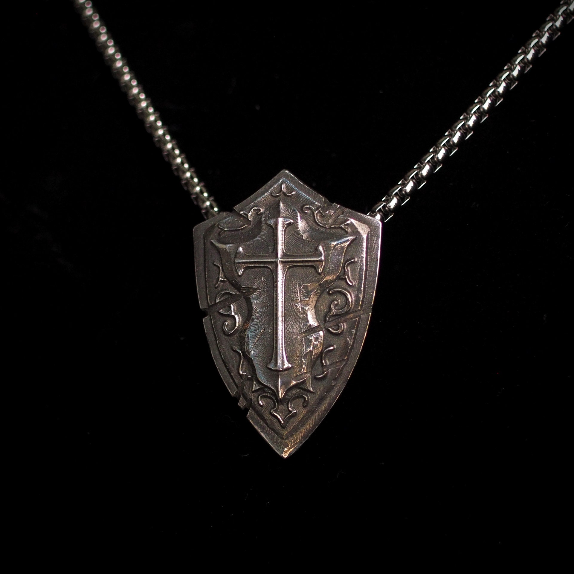 Monothic Battlescar Cross Shield - Sterling Silver - Etsy