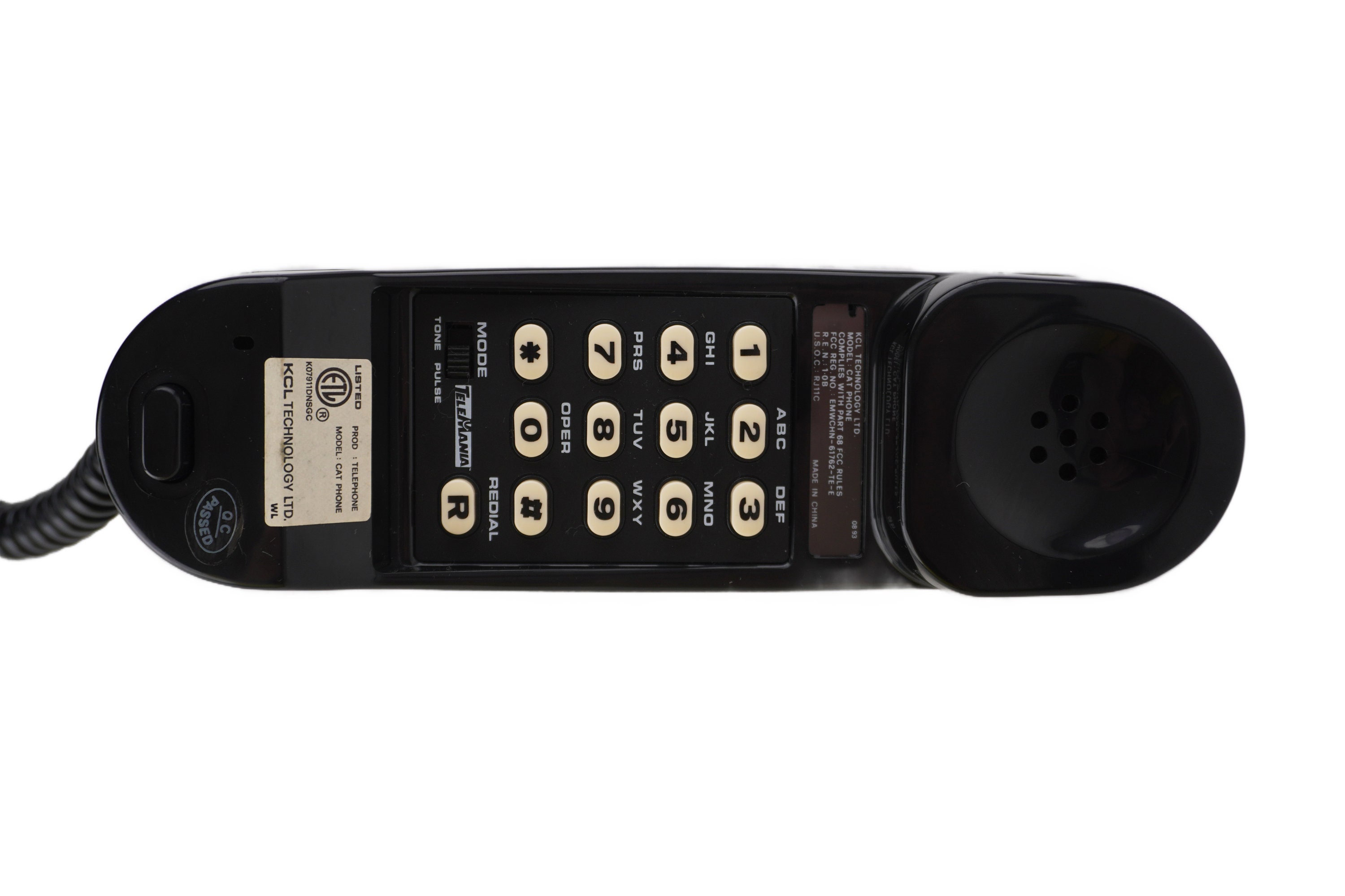 Vintage 1980s Cat Phone Black and White Tuxedo Kitten 80s/90s Telephone ...