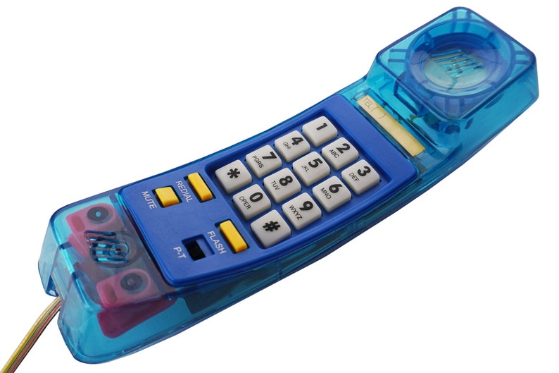 1990s Vintage Transparent Clear Blue Landline Telephone - Etsy