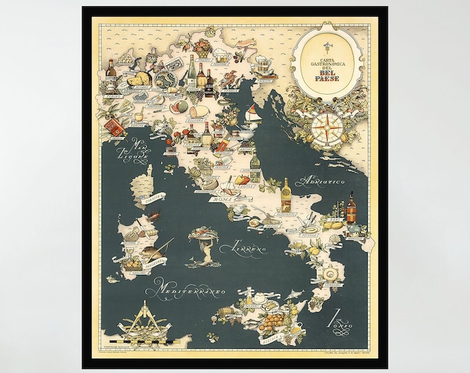 1911 Vintage Central Italy Map - Etsy