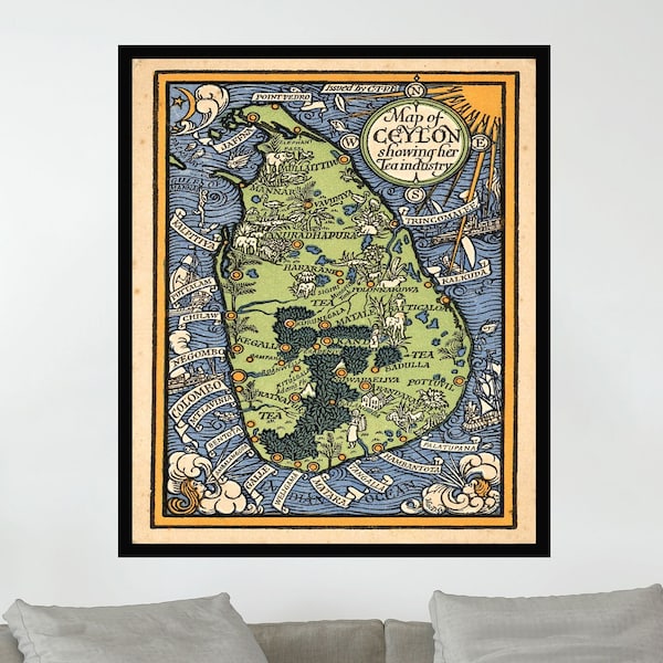 Vintage Sri Lanka Print - Etsy