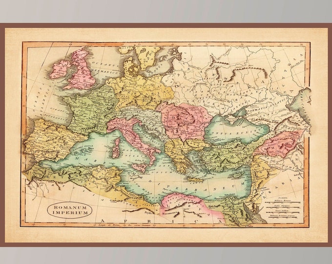 Ancient Rome Map - Dark Fantasy Style Roman Empire Map, Ancient Rome ...