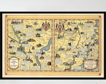 1755 New York Vintage Map Canvas Print - Etsy