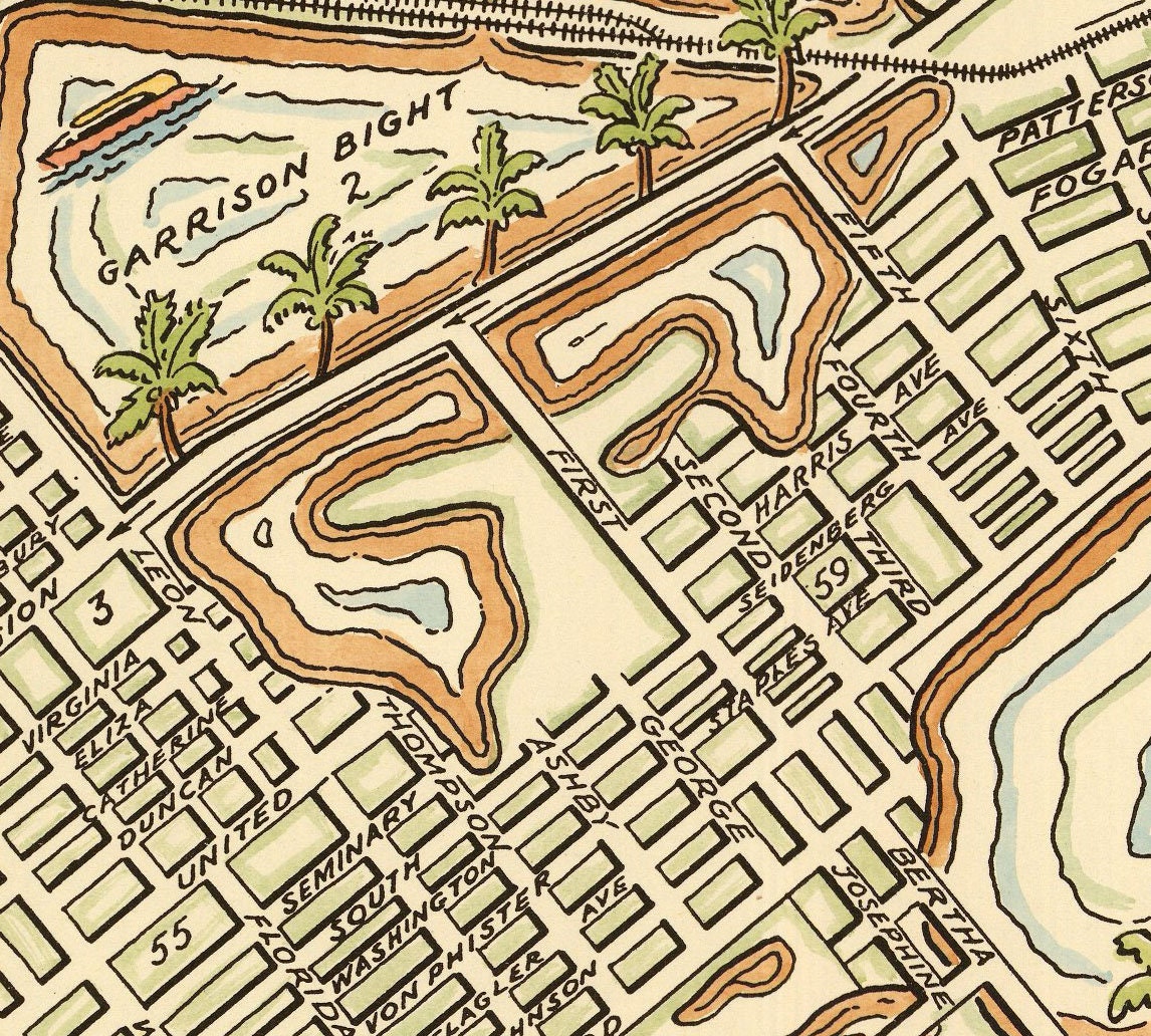 Old Map of Key West Map of Florida Pictorial Map Poster - Etsy