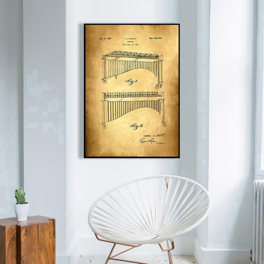 Marimba Patent Art Print, Vintage Instrument Poster - Etsy