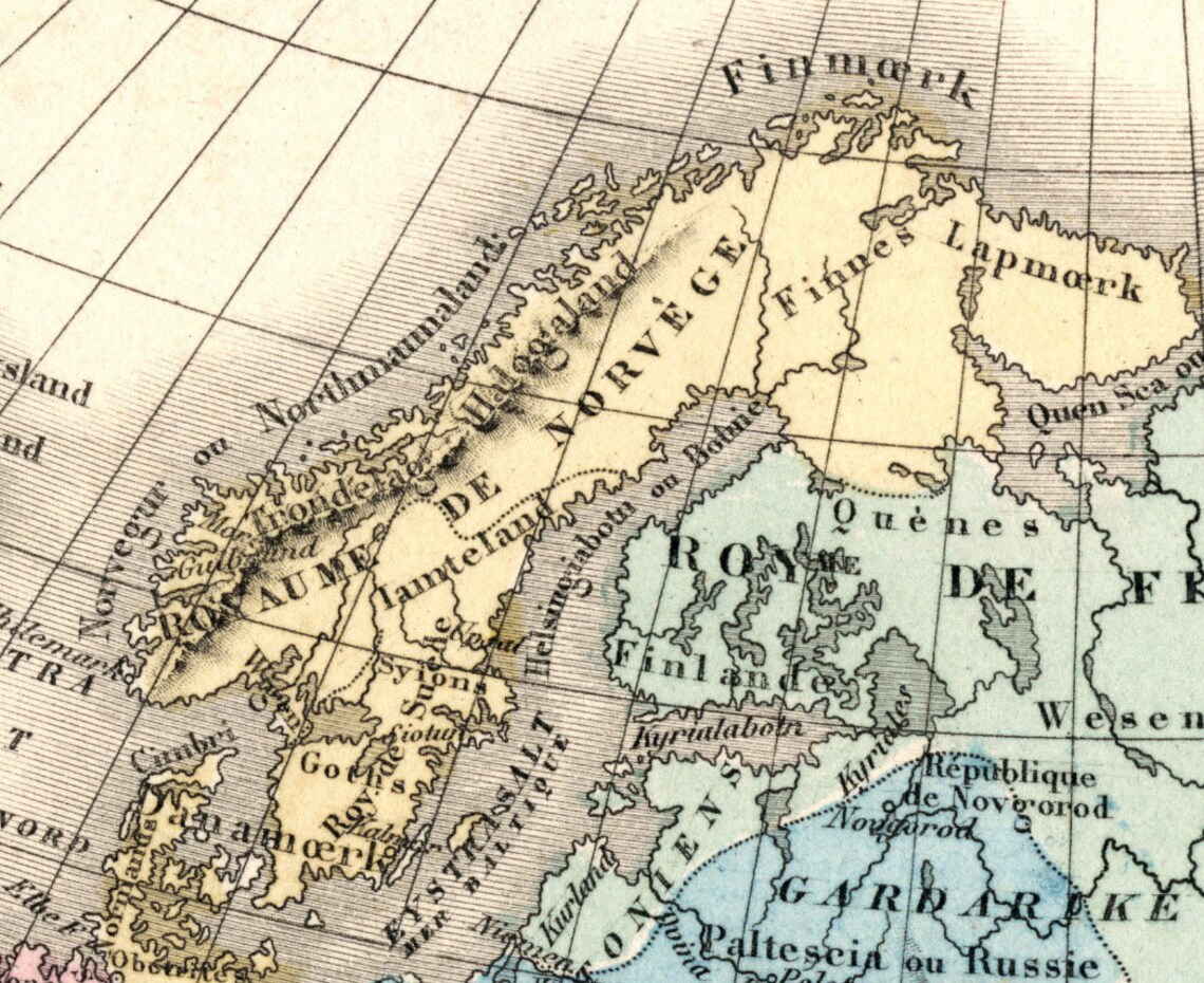 Old Map of Medieval Europe Vintage Map Poster Vintage | Etsy