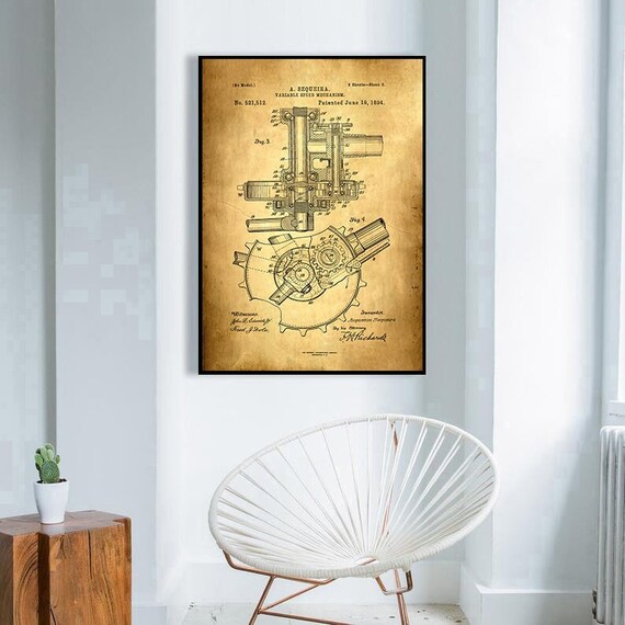 Variable Speed Mechanism Patent Print Framed Art Print - Etsy