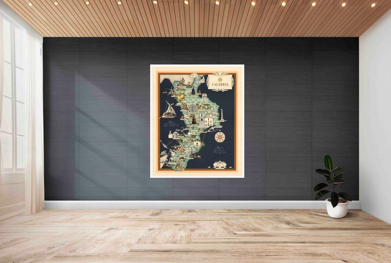 Old Map of Calabria Map of Italy Vintage Map Poster Vintage - Etsy
