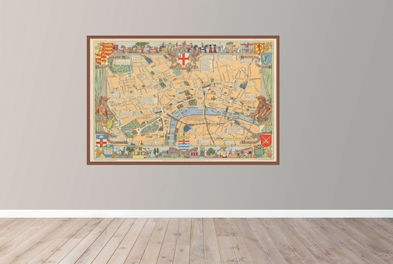 Old Map of London Vintage Pictorial Map Vintage Map - Etsy
