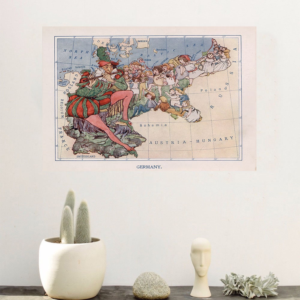 Old Map of Germany Vintage Map Poster Vintage Pictorial Map - Etsy