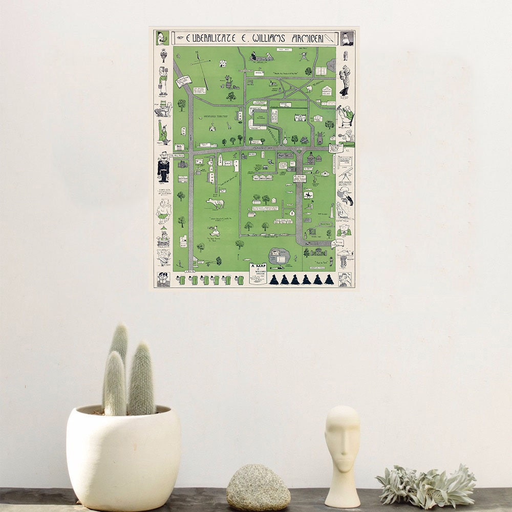 Old Map of Williams College Vintage Map Poster Vintage | Etsy