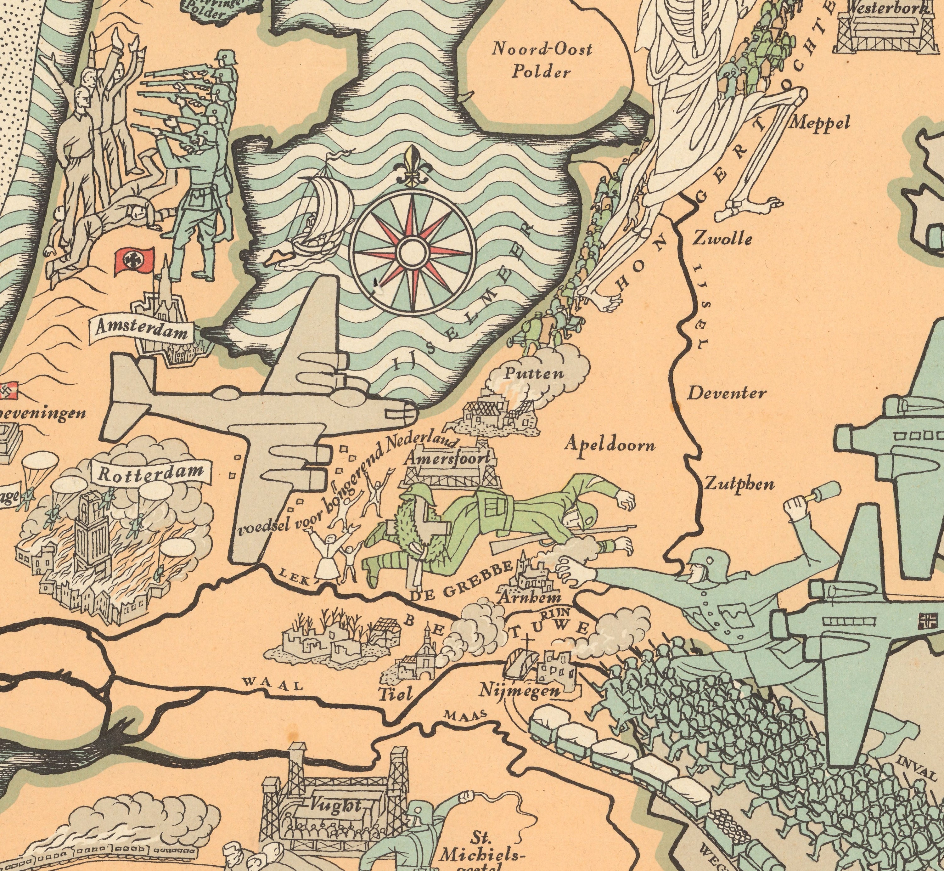 Netherlands Map 1940s