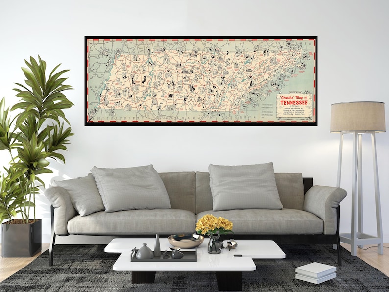 Old Map of Tennessee Vintage Pictorial Map Vintage Map - Etsy