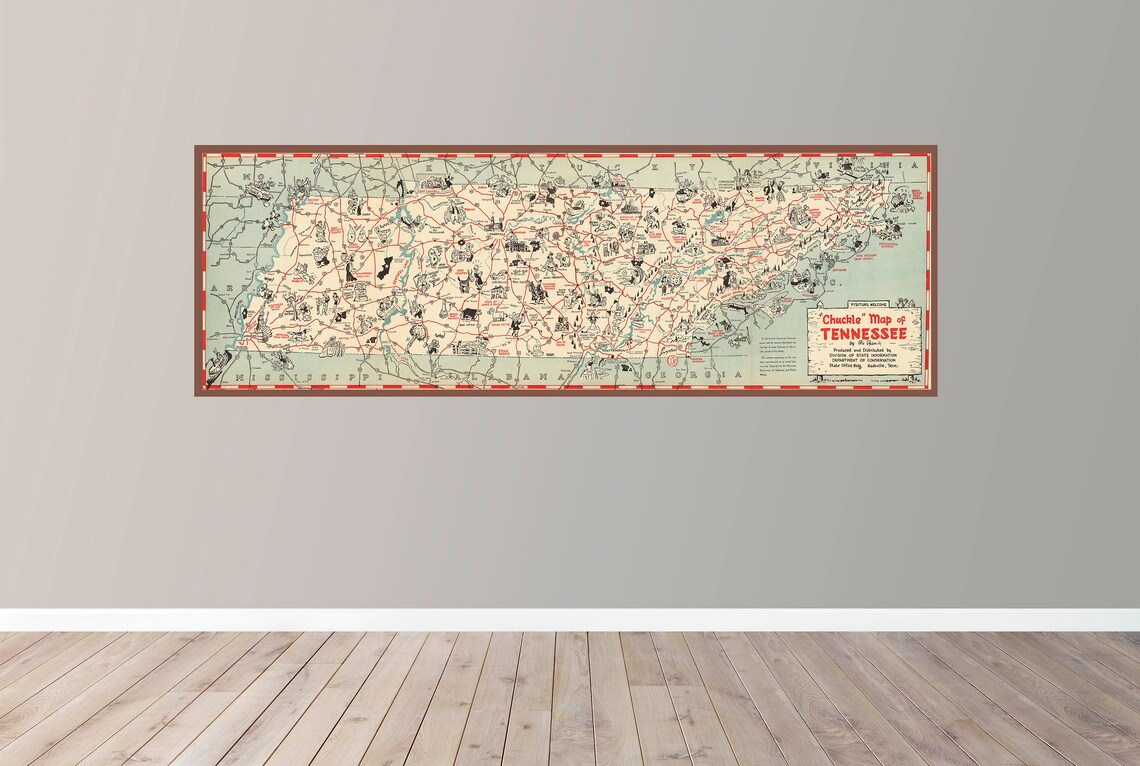 Old Map of Tennessee Vintage Pictorial Map Vintage Map | Etsy