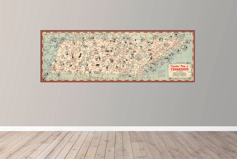 Old Map of Tennessee Vintage Pictorial Map Vintage Map | Etsy