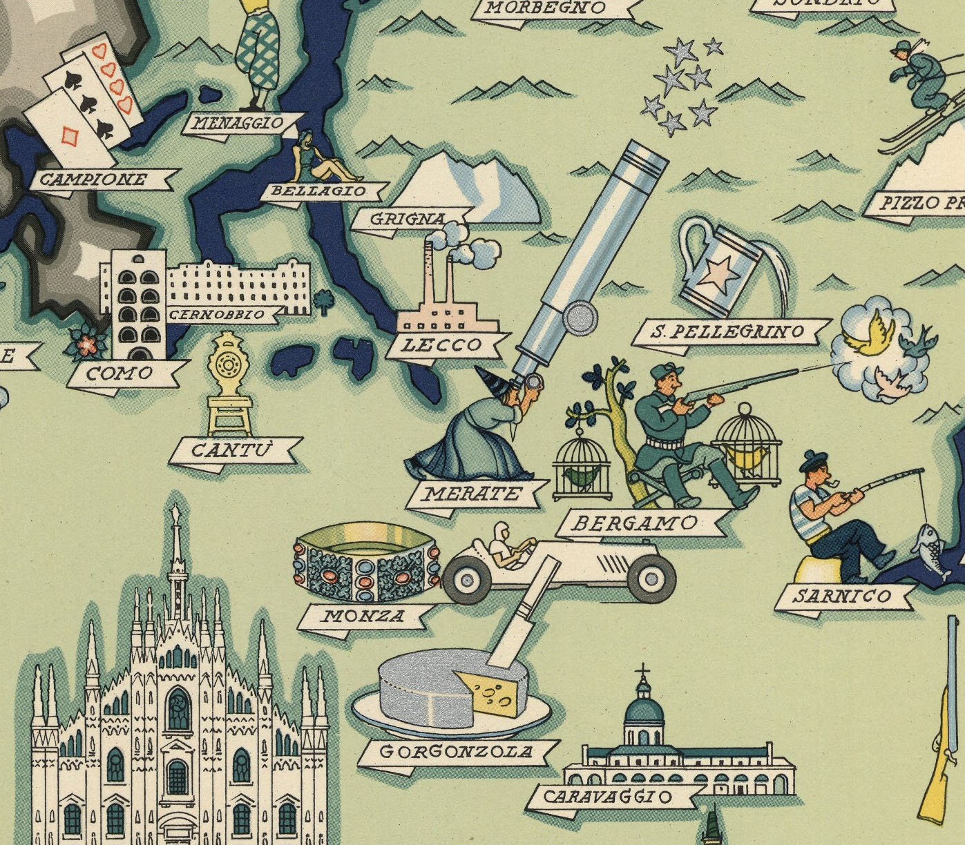 Old Map of Lombardia Vintage Map Poster Vintage Pictorial - Etsy